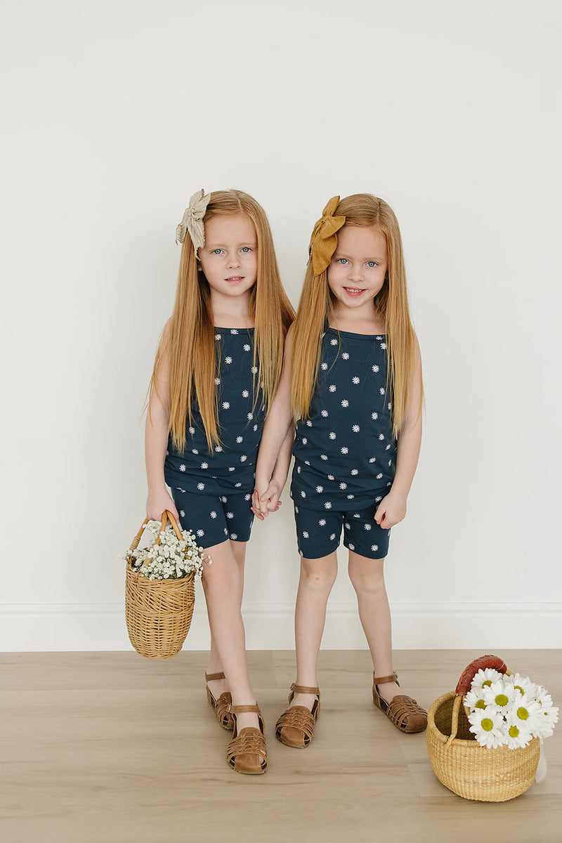 Navy Daisies Tank + Biker Short Set – Boka Boutique